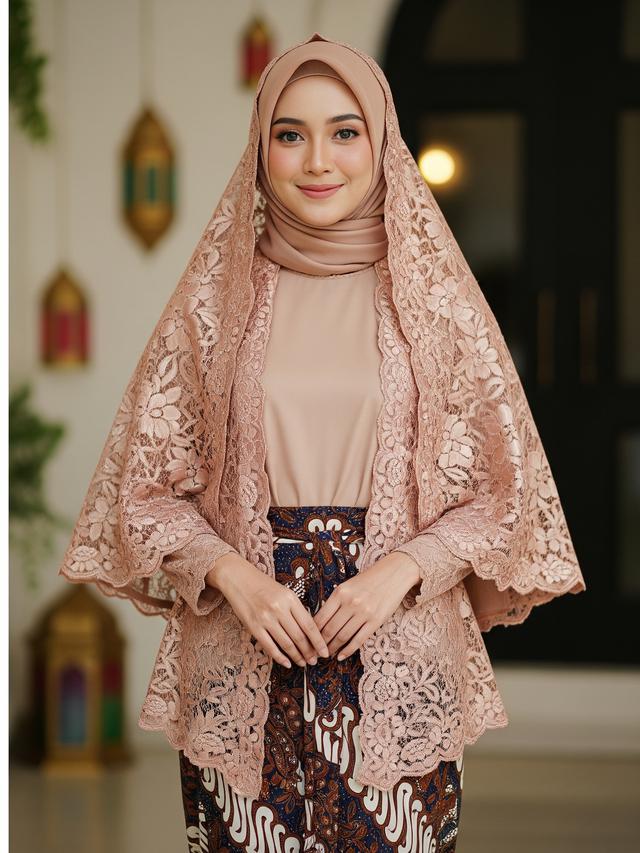 7 Tren Model Gamis Batik Brokat Warna Rose Gold Ramadan 2026, Simpel ...