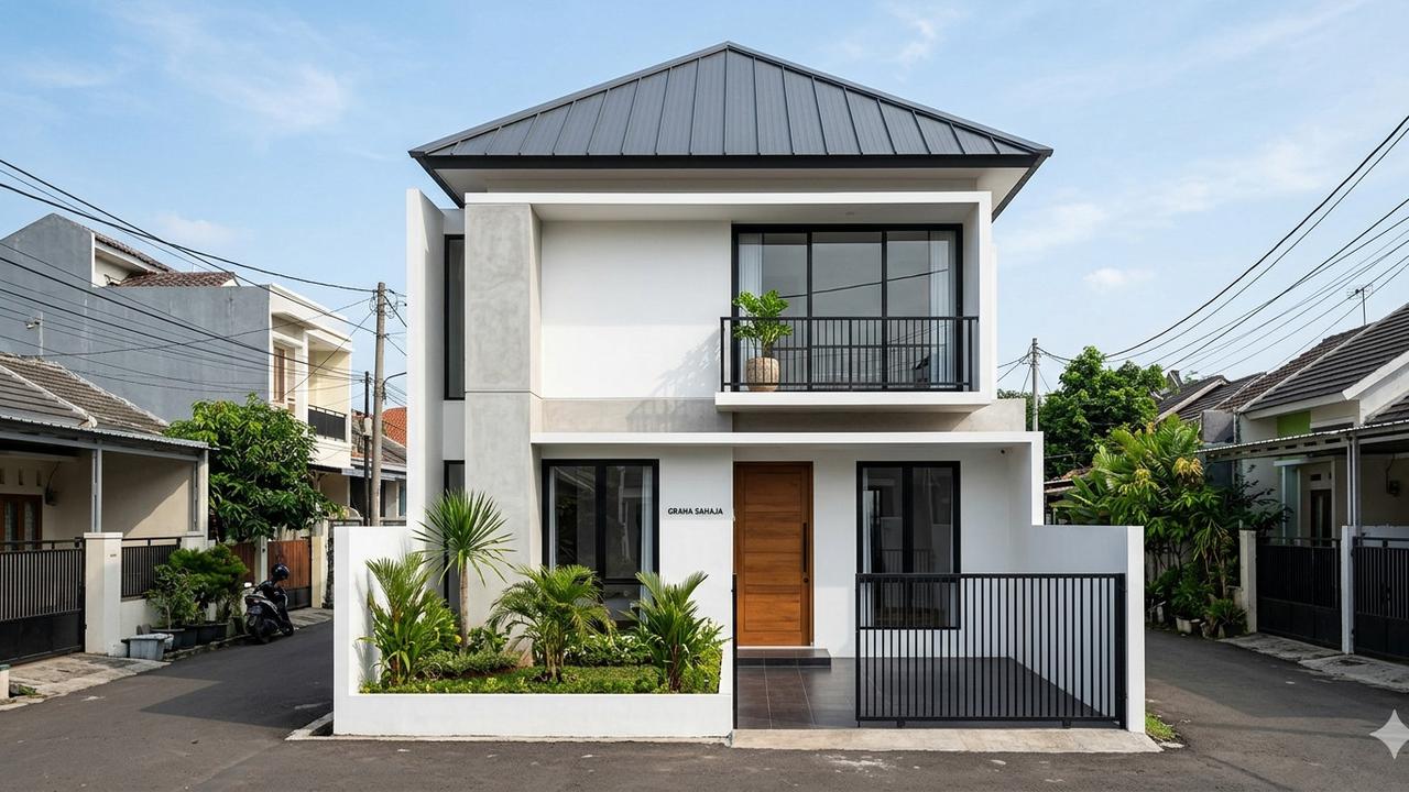 7 Inspirasi Rumah Minimalis Atap Limasan Modern Tampak Depan: Estetik ...