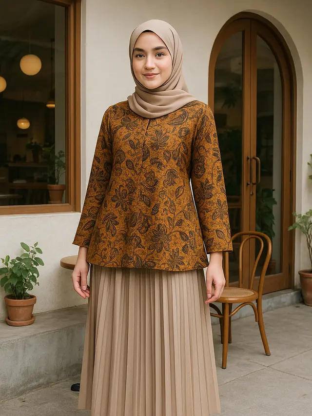 7 Atasan Batik dengan Rok Plisket, Inspirasi Outfit untuk Tampil Anggun ...