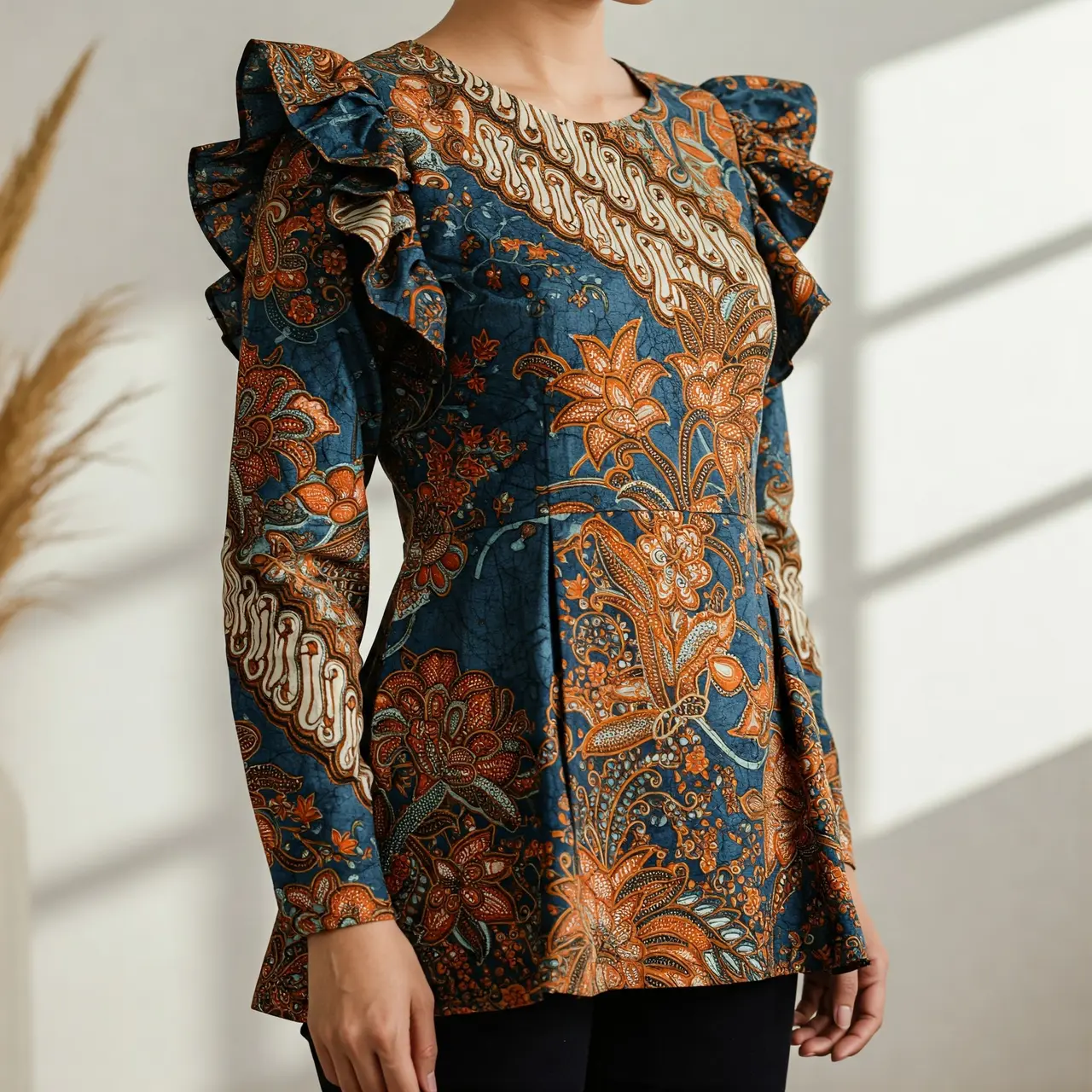 9 Model Baju Batik Atasan Wanita Lengan Panjang Modern yang Elegan ...
