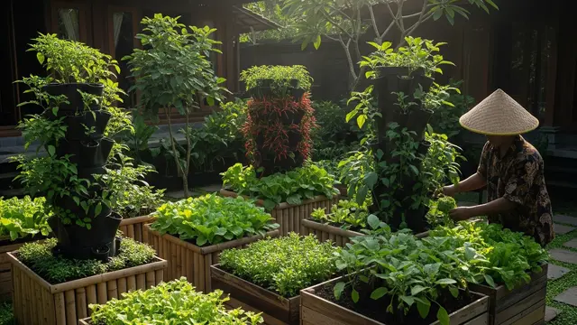 Inspirasi Desain Kebun Sayur Belakang Rumah Bergaya Modern dan Hemat Ruang