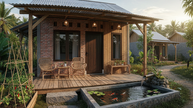 7 Model Rumah Mungil dengan Kebun, Teras dan Kolam Ikan Mini, Sederhana ...