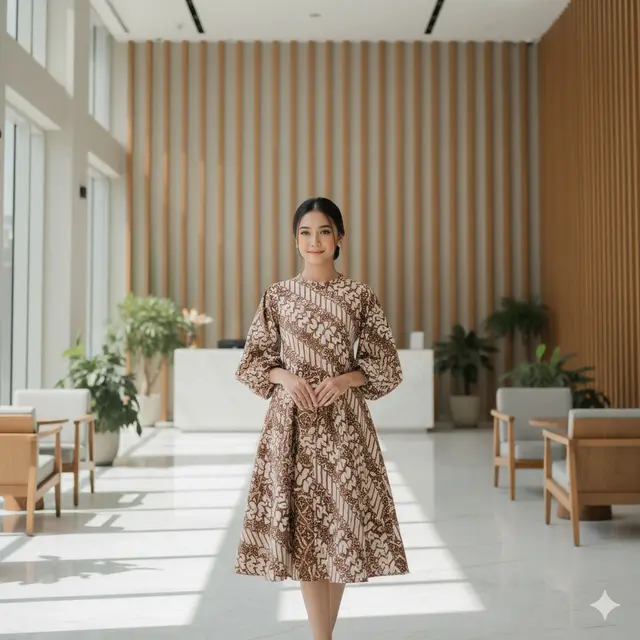 10 Model Dress Batik Wanita Simple Elegan Tren 2025, Gaya Klasik Modern ...