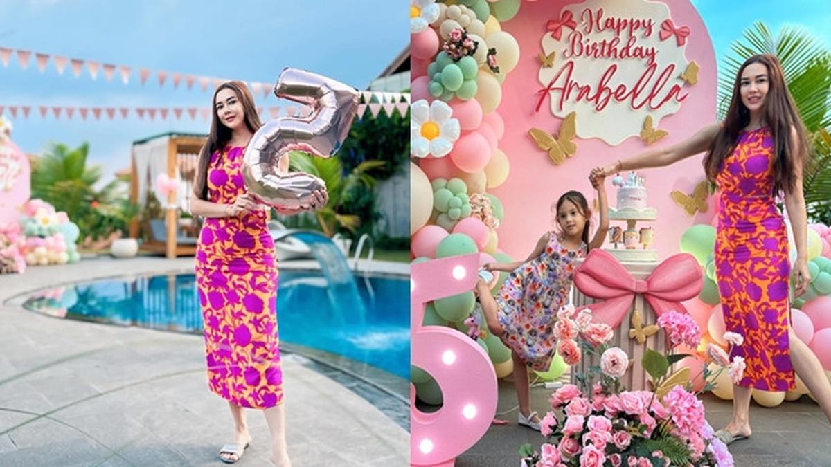7 Potret Aura Kasih Rayakan Ulang Tahun ke-5 Putrinya, Dapat Hadiah ...