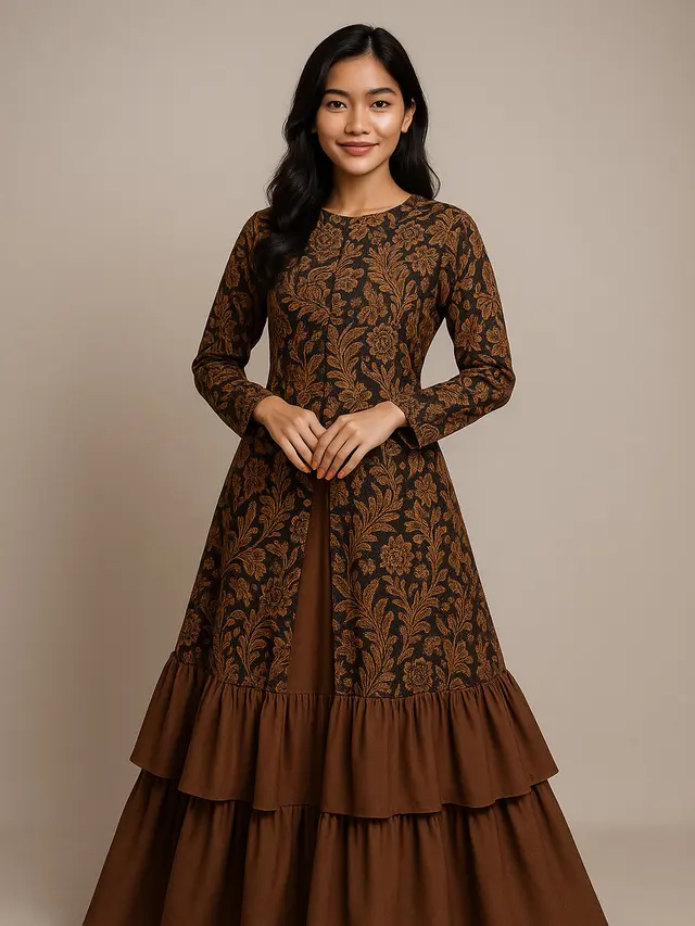 7 Model Gamis Batik Kombinasi Rempel 2025, Anggun dan Cocok untuk ...