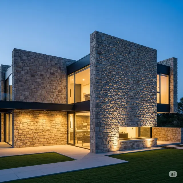 8 Gambar Desain Rumah dengan Batu Alam, Tampilkan Hunian yang Cantik ...