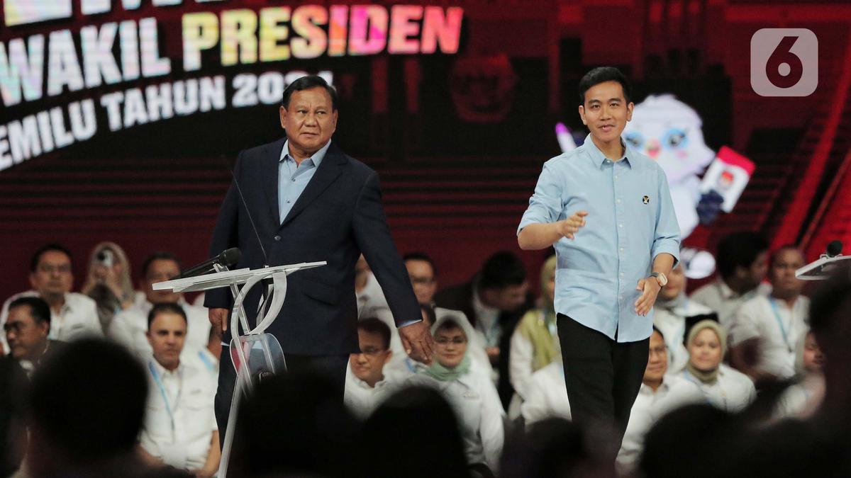 Penampilan Prabowo-Gibran di Debat Keempat Capres-Cawapres Pemilu 2024 - Foto Liputan6.com