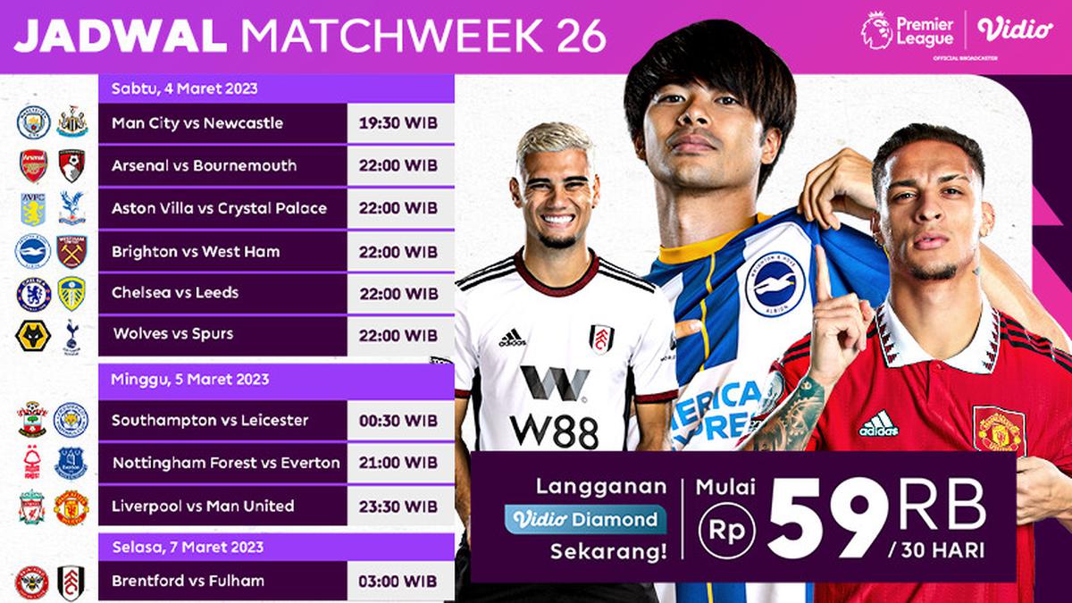 Jadwal Liga Inggris 2022 23 Live Streaming Vidio Akhir Pekan