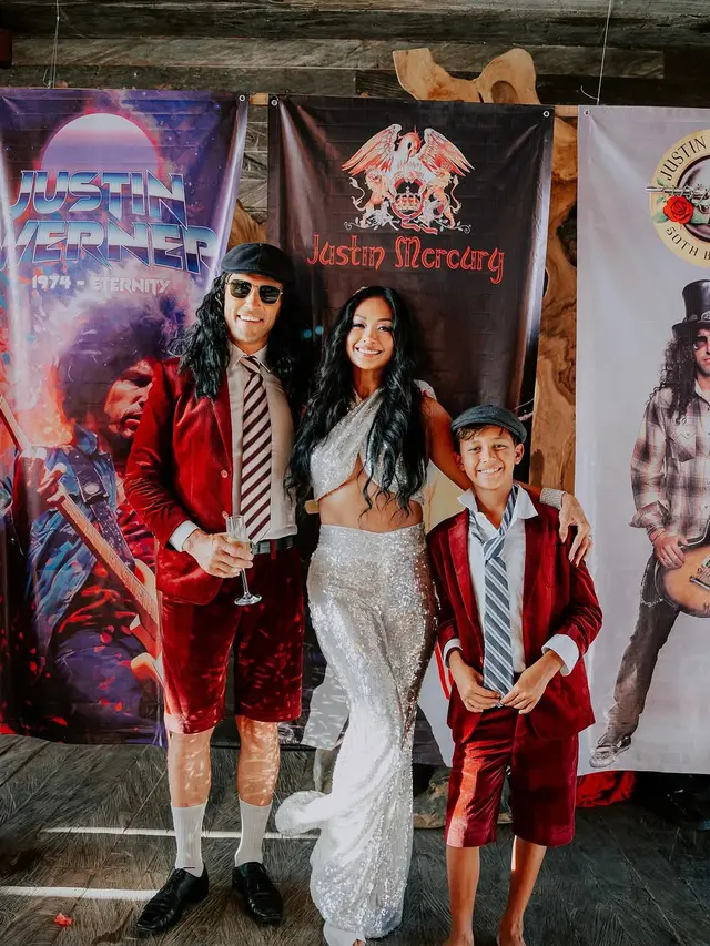 6 Potret Ultah Justin Werner Suami Indah Kalalo, Bergaya Rocker Klasik ...