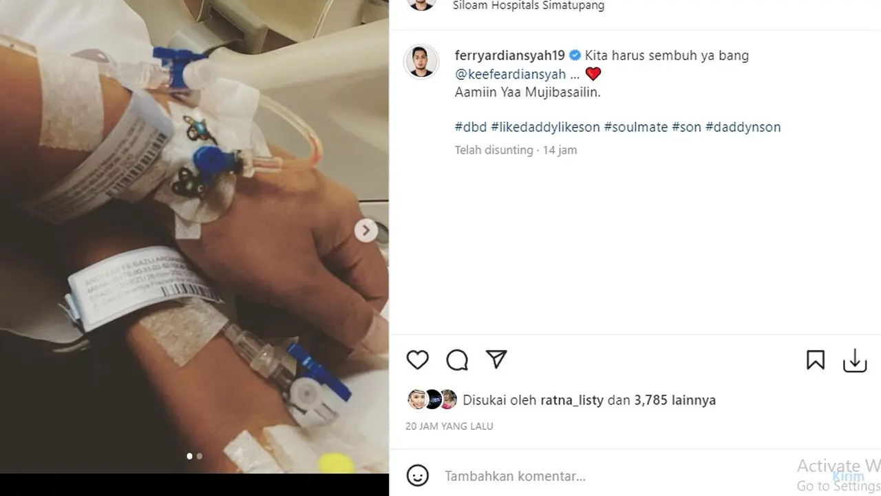 Ferry Ardiansyah Dirawat di Rumah Sakit Bareng Sang Buah Hati - ShowBiz ...