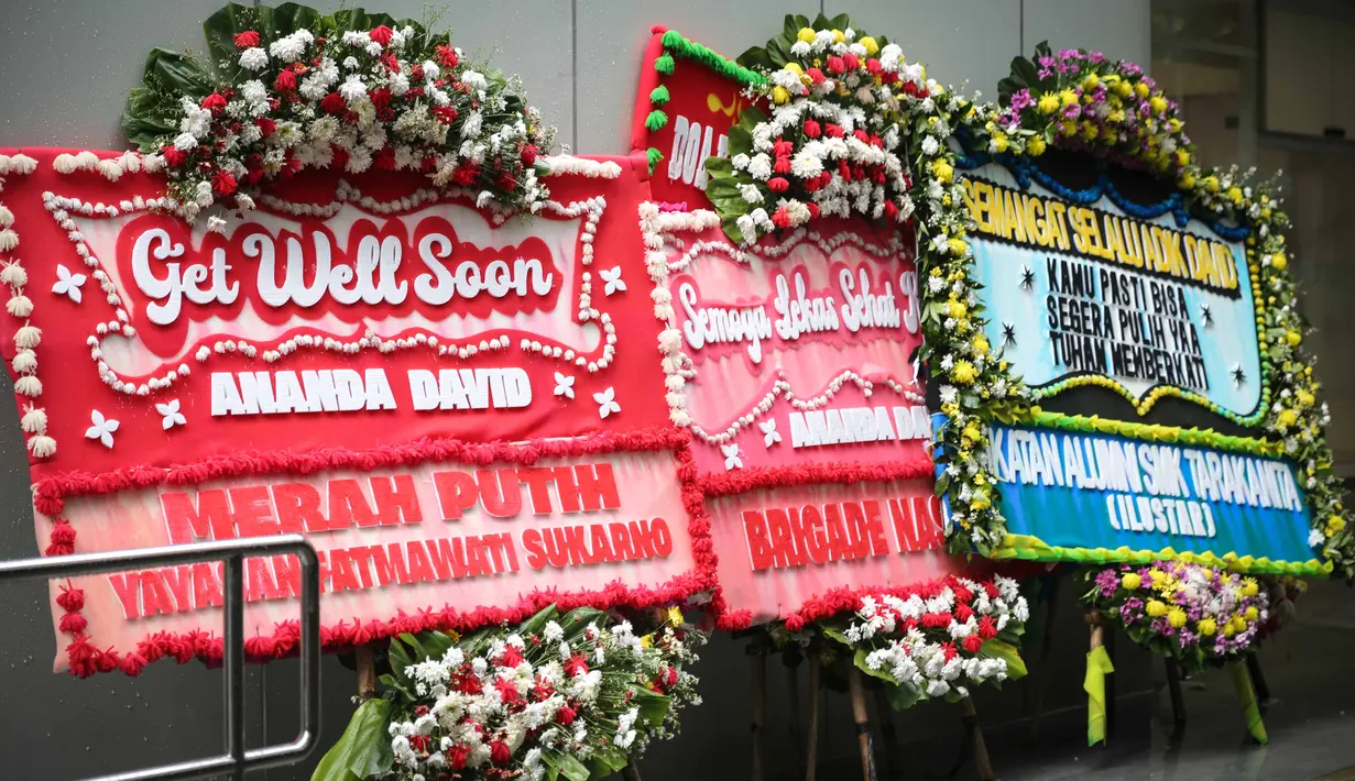 Karangan Bunga untuk David Korban Penganiayaan Mario Dandy Penuhi RS ...