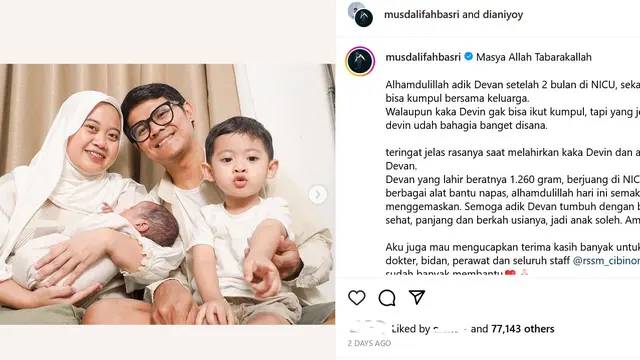 Komika Musdalifah Basri Ucap Alhamdulillah, Bayinya Bisa Pulang Setelah ...