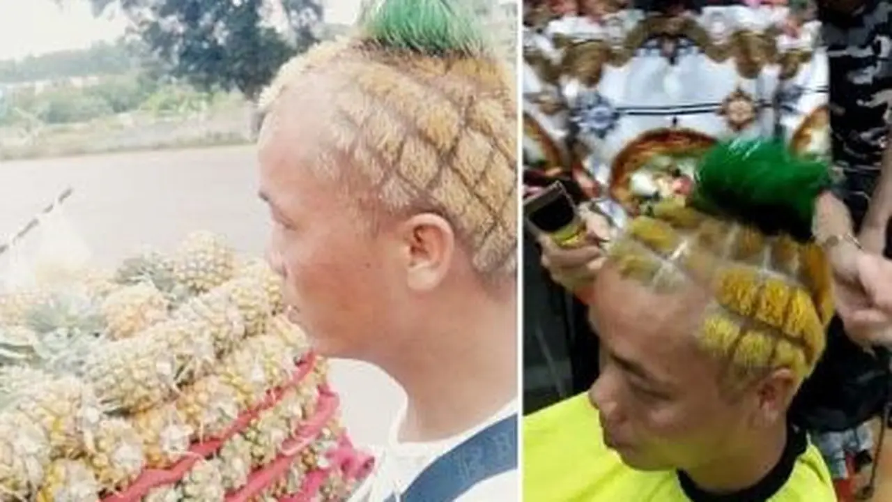 6 Potret Orang dengan Rambut Nanas Ini Gokil, Terinspirasi Rumah ...