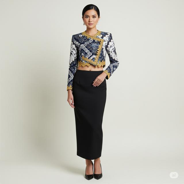 8 Model Crop Blazer Batik Kombinasi Renda, Perpaduan Tradisi dan Gaya ...