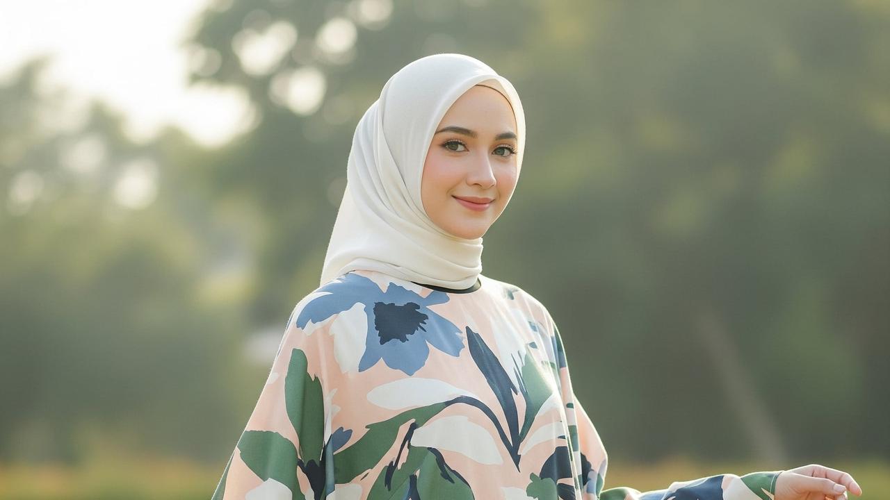 15 Model Gamis Bahan Katun Motif Bunga Terbaru 2025, Nyaman untuk ...