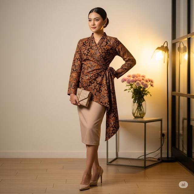 15 Model Baju Batik Wanita Terbaru Lengan Panjang, Feminin, Anggun dan ...