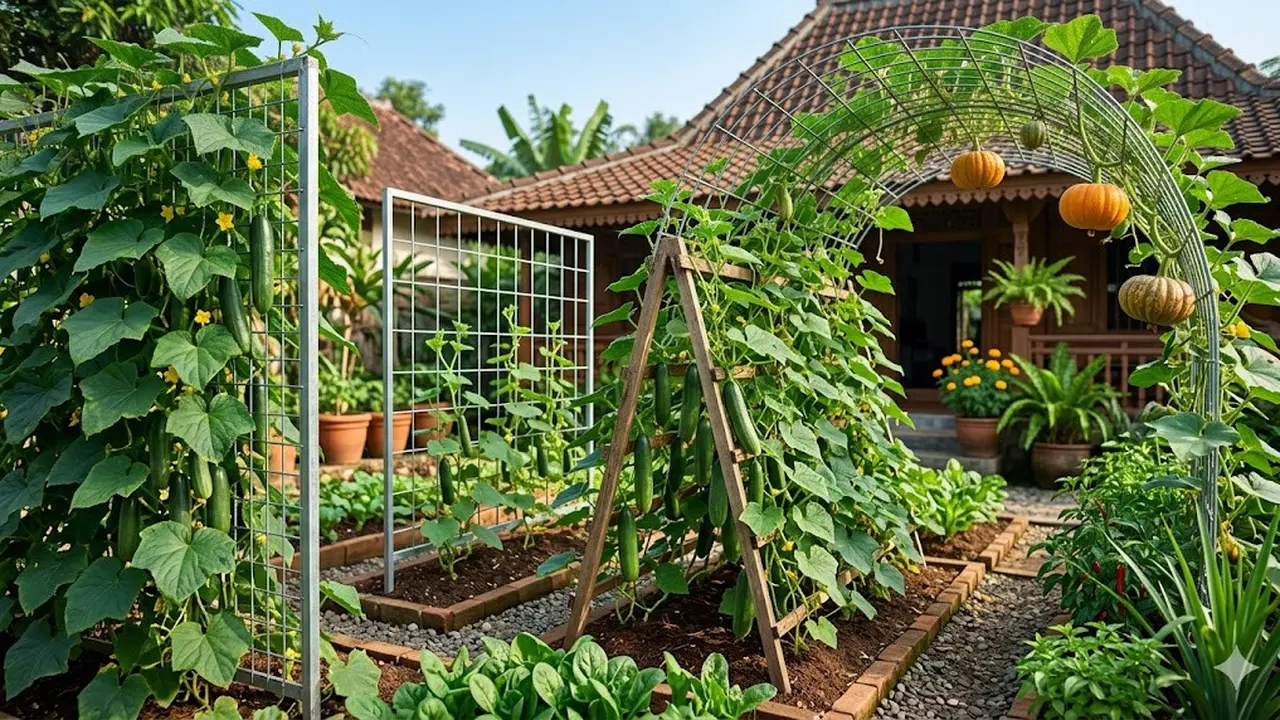 10 Ide Pagar Kawat yang Cocok untuk Budidaya Timun dan Labu, Panen ...