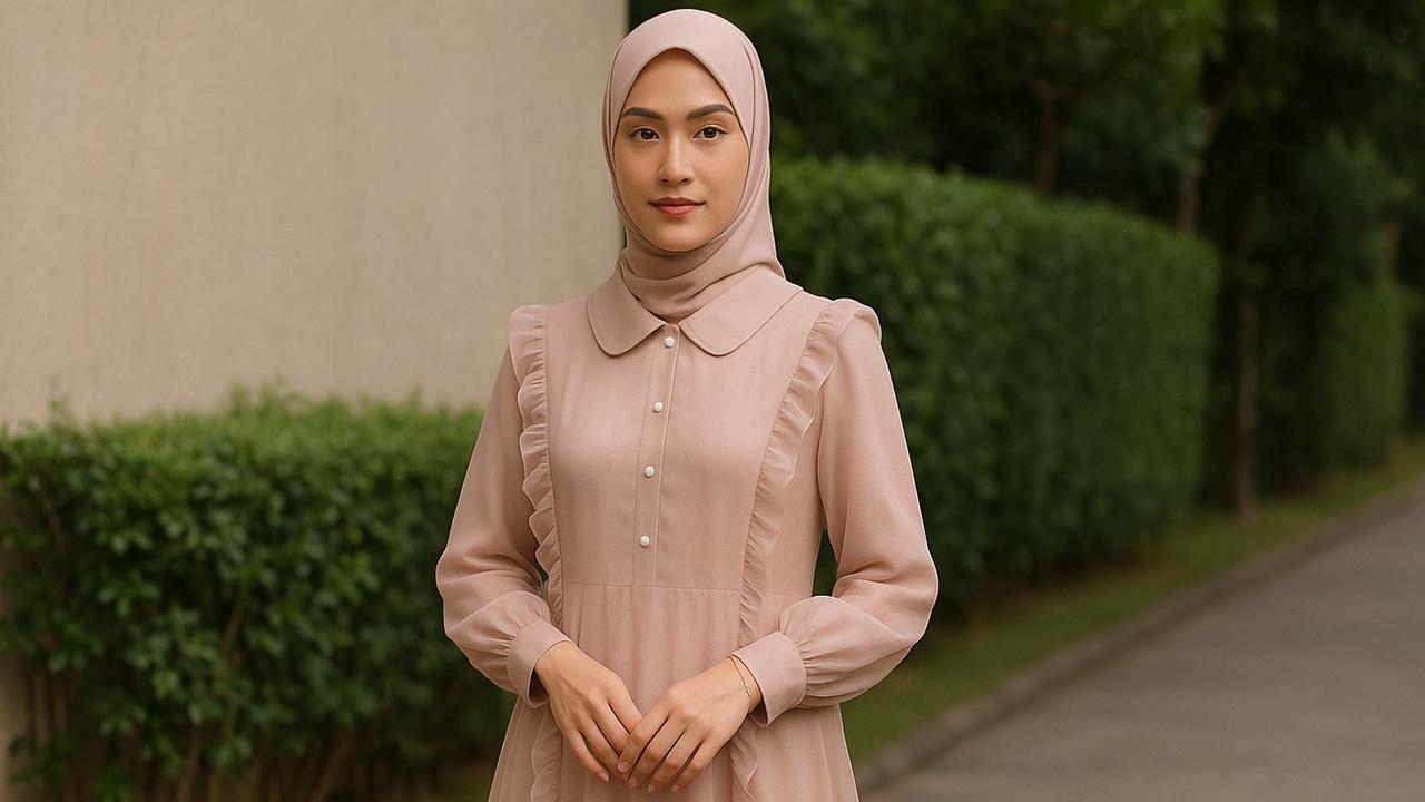 7 Model Gamis Kerah Rebah yang Nyaman dan Bikin Penampilan Makin Anggun ...