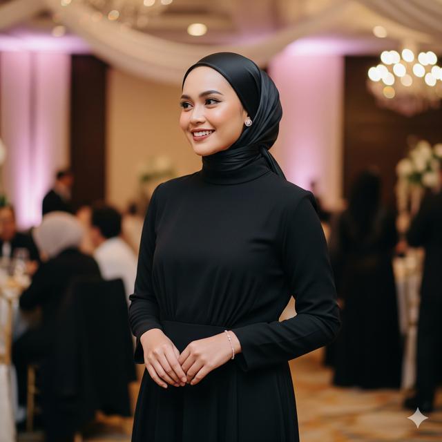 11 Model Gamis Hitam Polos Elegan untuk Acara Formal, Tampil Anggun dan ...
