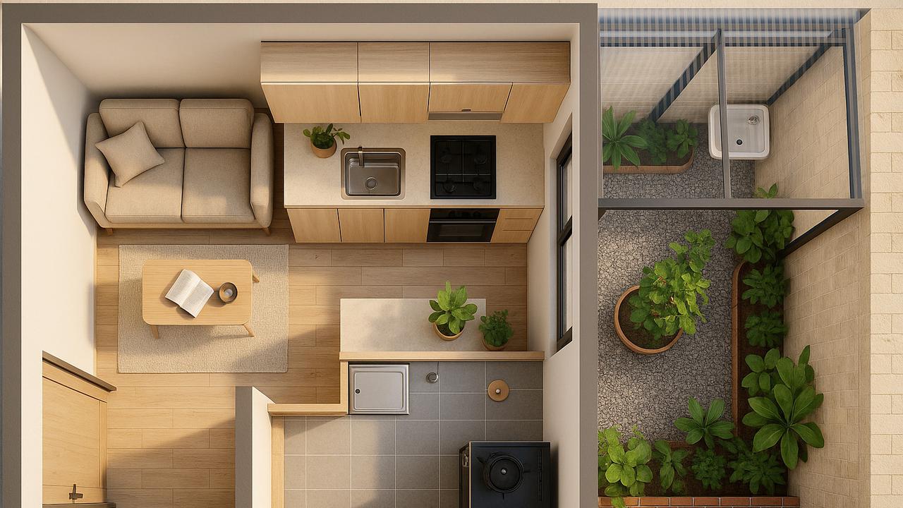 7 Model Rumah 5x6 Meter Minimalis dengan Taman Kecil di Dalam, Bikin ...