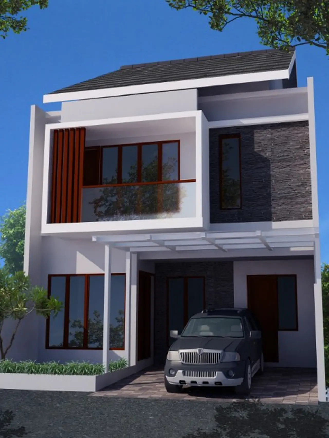 Ide Desain Rumah 8x10 Meter 2 Lantai, Lengkap dengan Denah dan Tampak ...