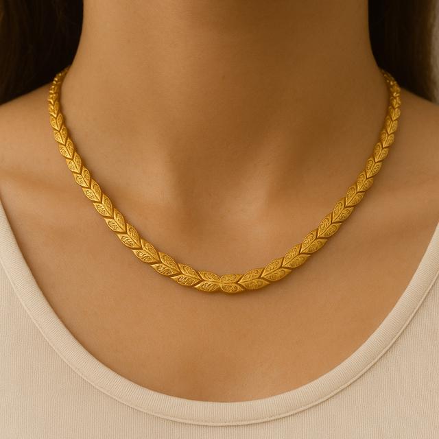 12 Model Kalung Emas 24 Karat 5 Gram Motif Padi yang Ringan dan Elegan ...