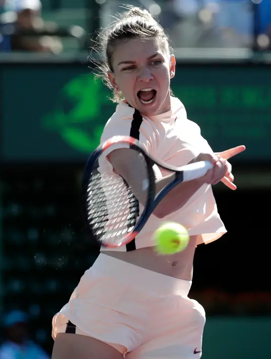 FOTO: Simona Halep Berjuang Keras Lewati Babak Kedua Miami Terbuka ...