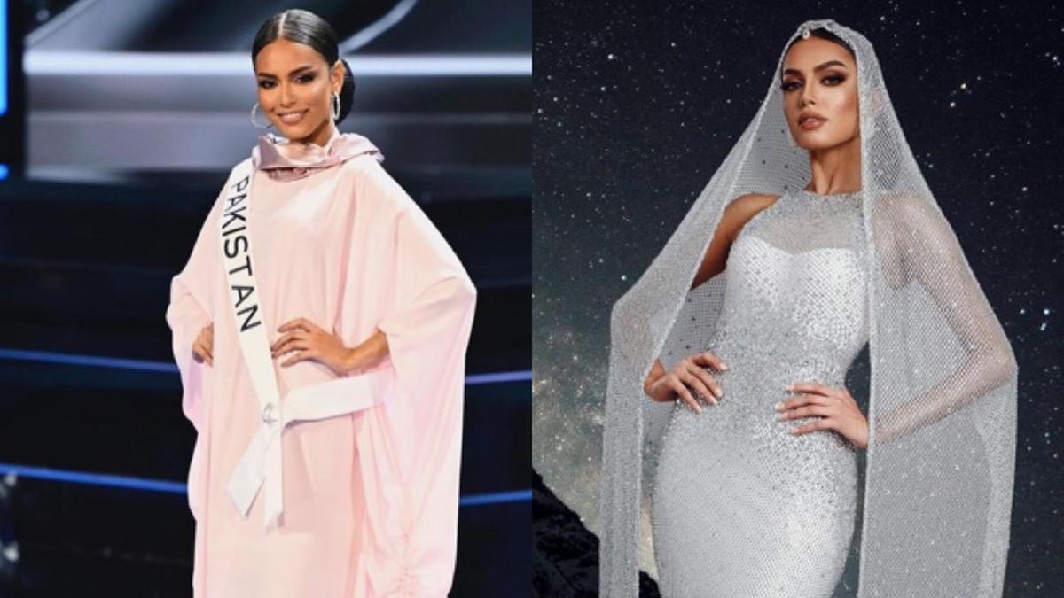 8 Gaya Elegan Erica Robin Miss Pakistan Dibalut Kaftan saat Sesi Baju ...