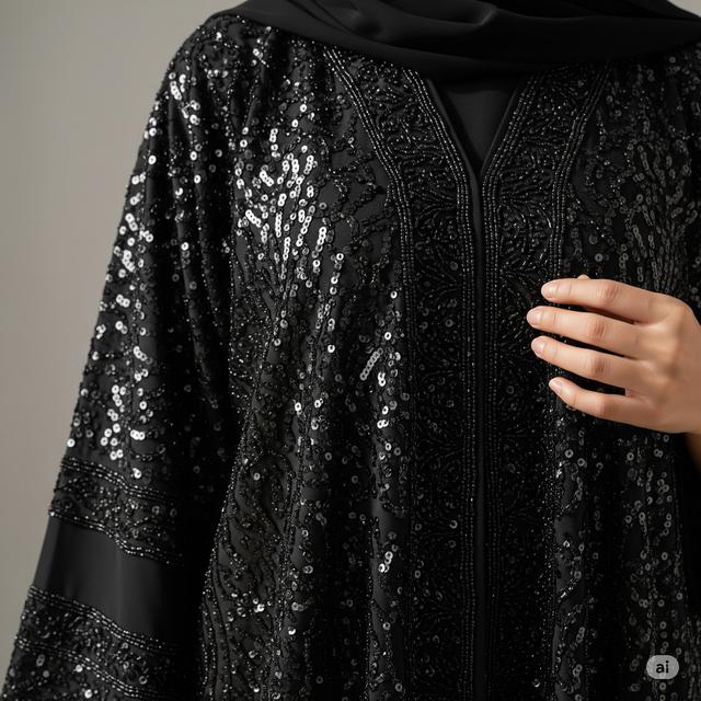 8 Inspirasi Model Baju Abaya Arab Terbaru Hitam Manik untuk Tampilan ...