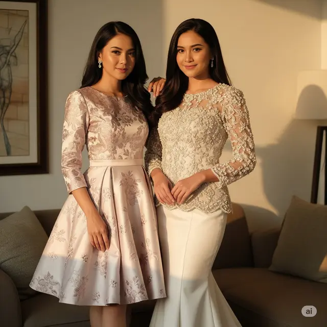 10 Model Baju Brokat Pesta Satin Kombinasi Bahan Premium, Tampil Elegan, Mewah, dan Berkelas ...