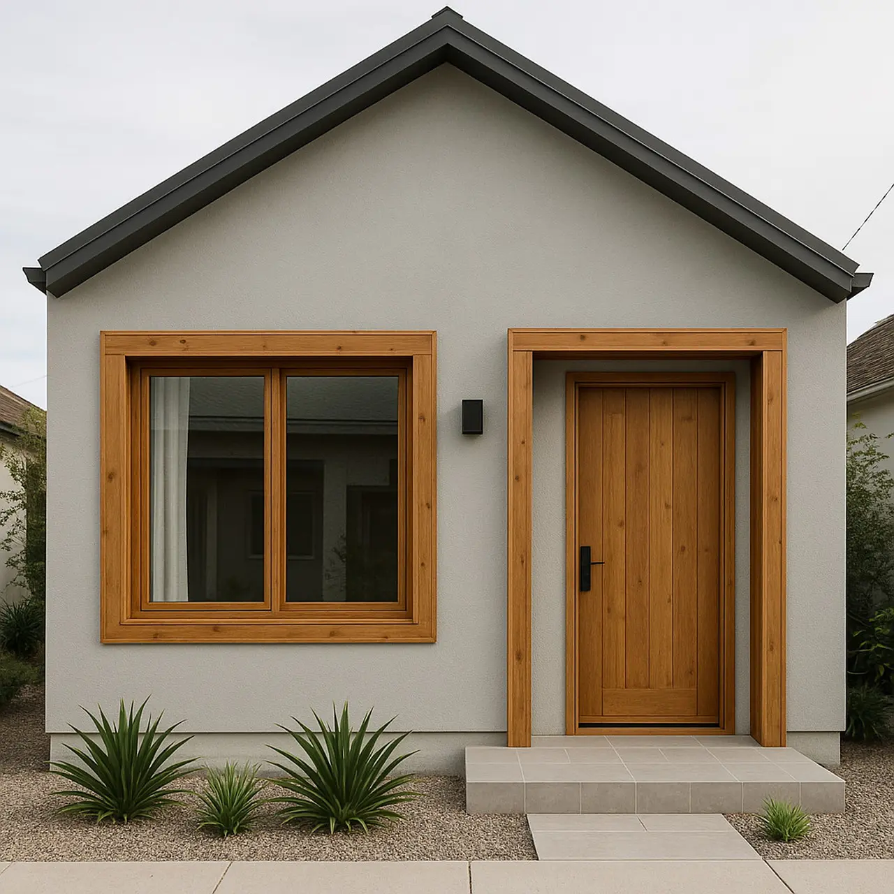 7 Inspirasi Fasad Rumah Tipe 21 dengan Aksen Kayu yang Estetik, Cocok ...