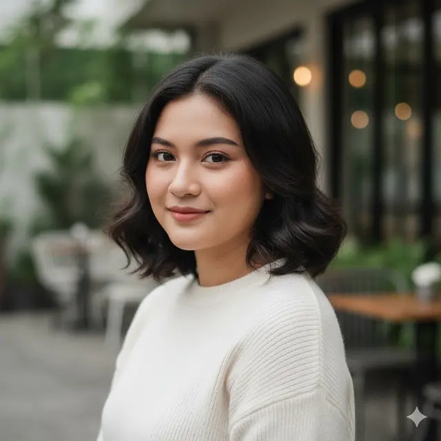10 Model Rambut Sebahu Ikal Natural untuk Wajah Bulat, Tampil Lebih ...
