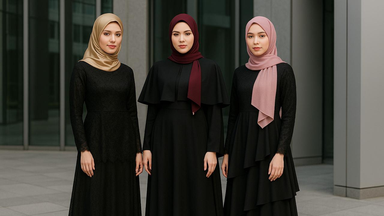 10 Model Gamis Hitam Terbaru 2025 dan Hijab Padanannya, Tampil Elegan ...