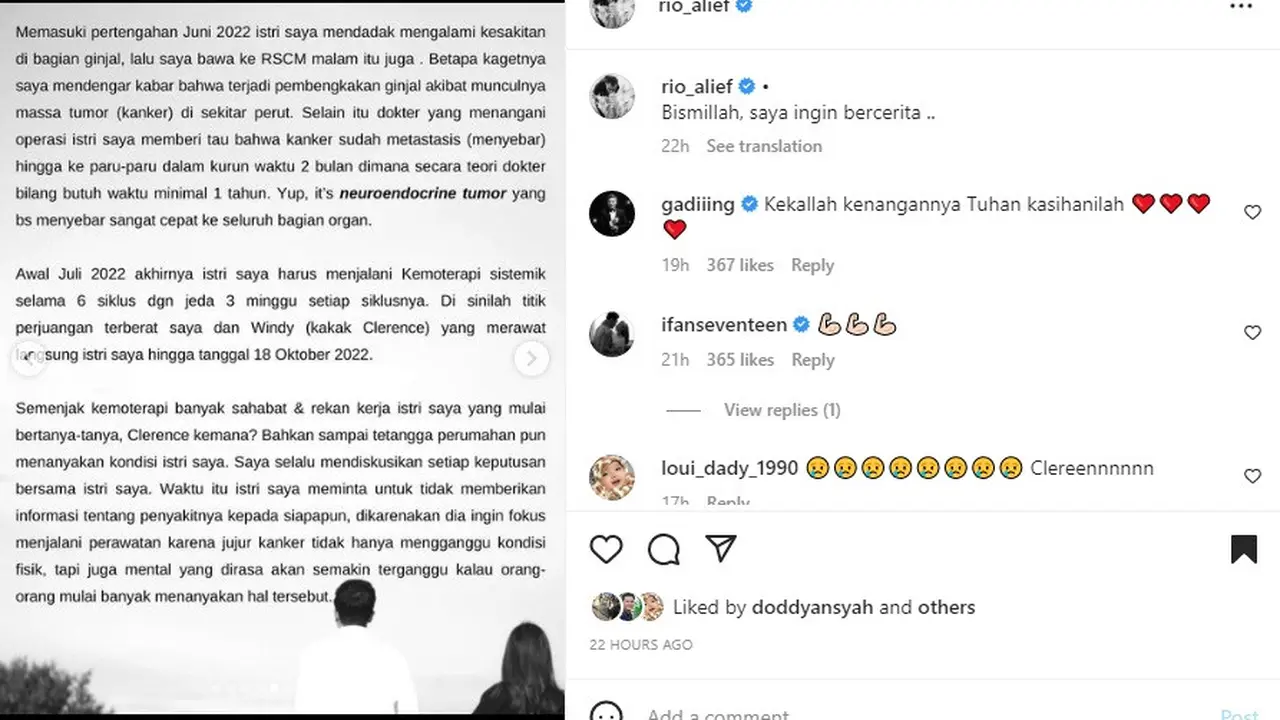 Instagram Clerence Chyntia Audry Dinonaktifkan, Rio Alief Spill 6 Fakta ...