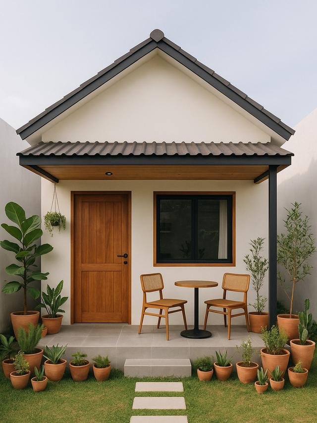 8 Model Rumah Sederhana dengan Teras dan Taman Mini ala Pinterest yang ...