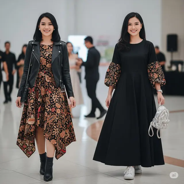 15 Inspirasi Styling Dress Batik A-Line Wanita, Anggun untuk Berbagai ...