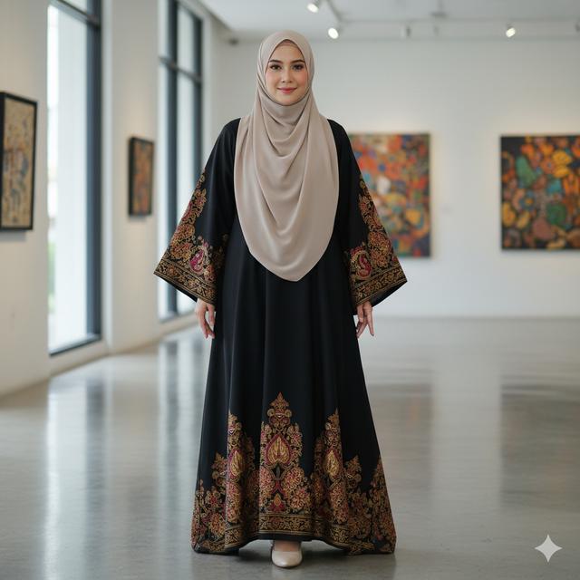 7 Inspirasi Model Batik Hijab Syari Elegan untuk Peringati Hari Batik 2 ...