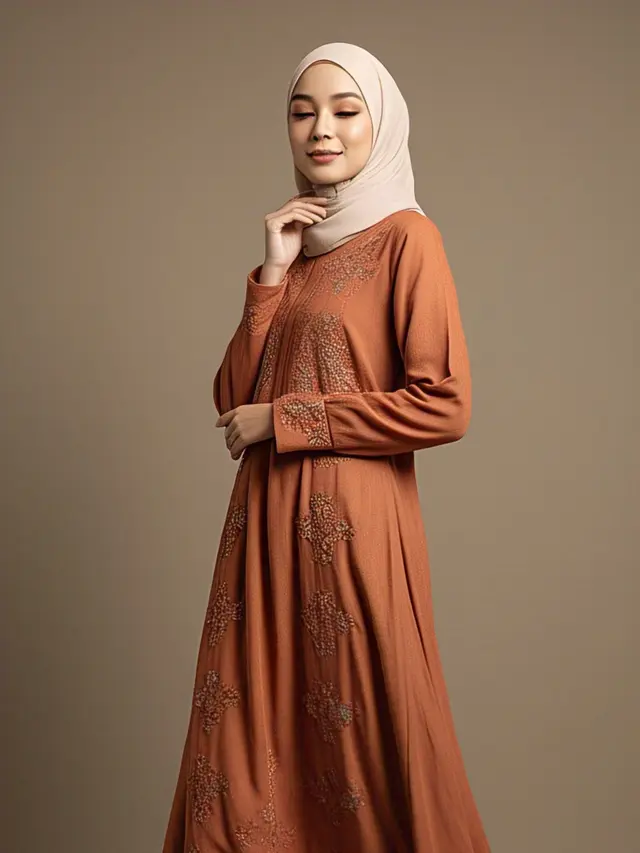 5 Model Gamis Terracota 2025 dengan Desain Elegan, Ciptakan Tampilan ...