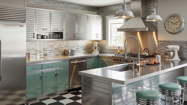 8 Inspirasi Desain Meja Dapur Retro, Gaya Klasik yang Timeless