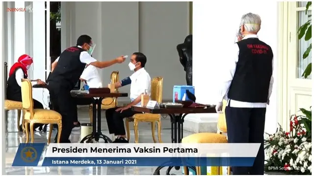 10 Potret Jokowi Disuntik Vaksin COVID-19 Buatan Sinovac, Pertama di ...