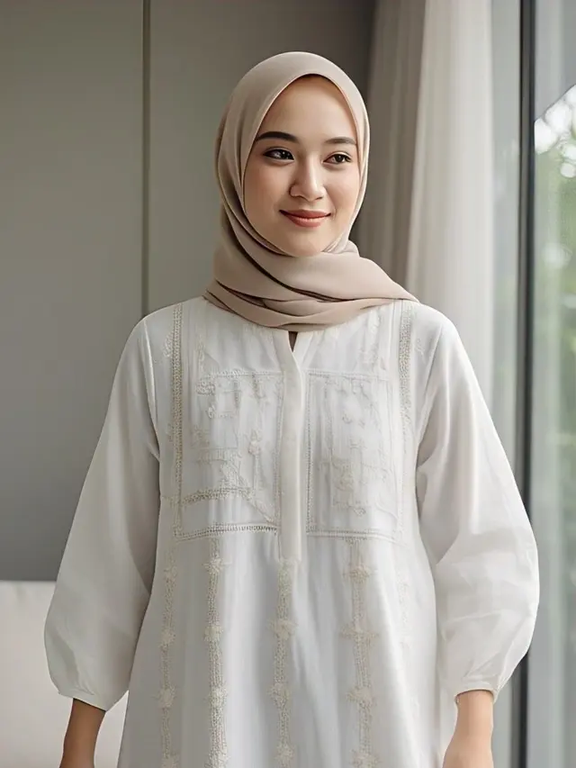 Ini 7 Model Gamis Putih Elegan yang Cocok untuk Remaja Super Manis ...
