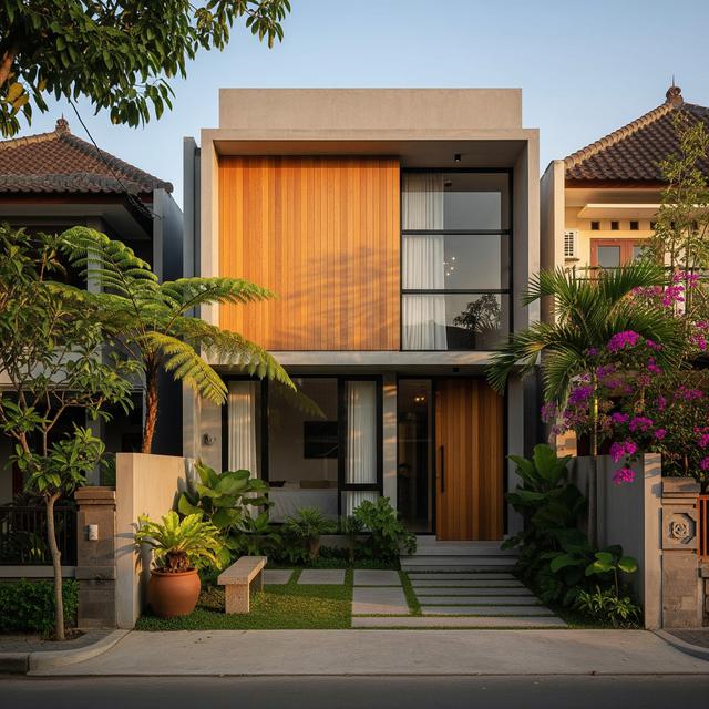 9 Desain Tampak Depan Rumah Minimalis Modern dengan Perpaduan Kayu ...