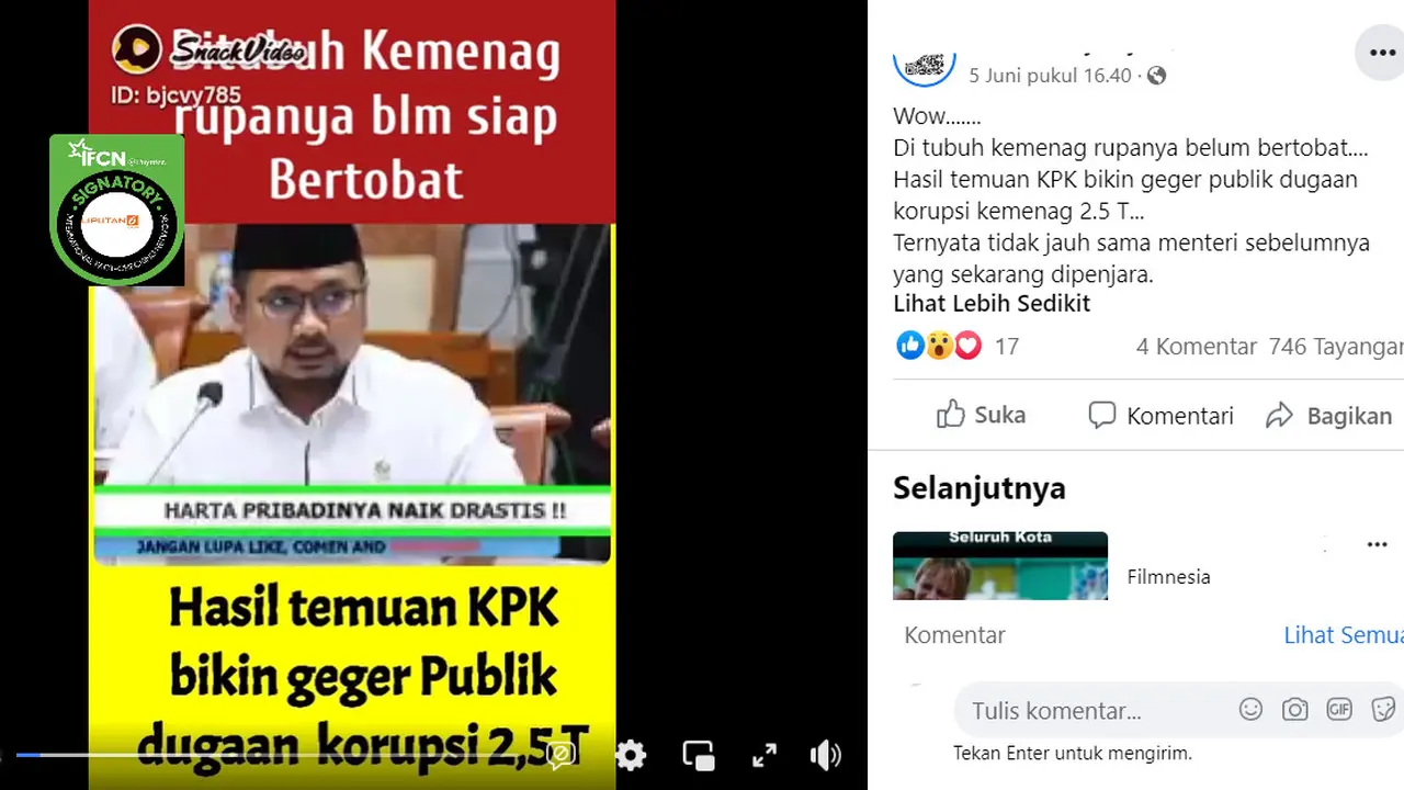 Cek Fakta: Tidak Benar dalam Video Ini Menteri Yaqut dimarahi DPR ...