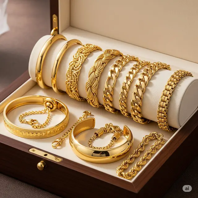10 Model Gelang Emas 24 Karat Bulat Terbaru 2025, Investasi Cerdas ...