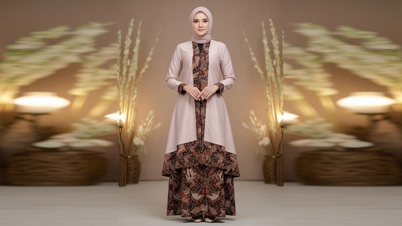 7 Model Gamis Batik Kombinasi Kain Polos Terbaru, Tampil Elegan tanpa ...