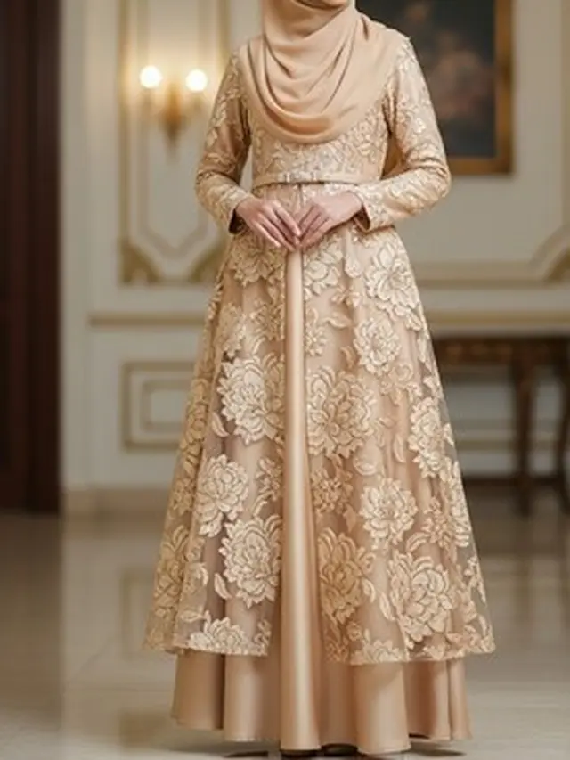 10 Gamis Brokat Modern Elegan untuk Maulid Nabi 2025: Anggun dan Syar'i ...