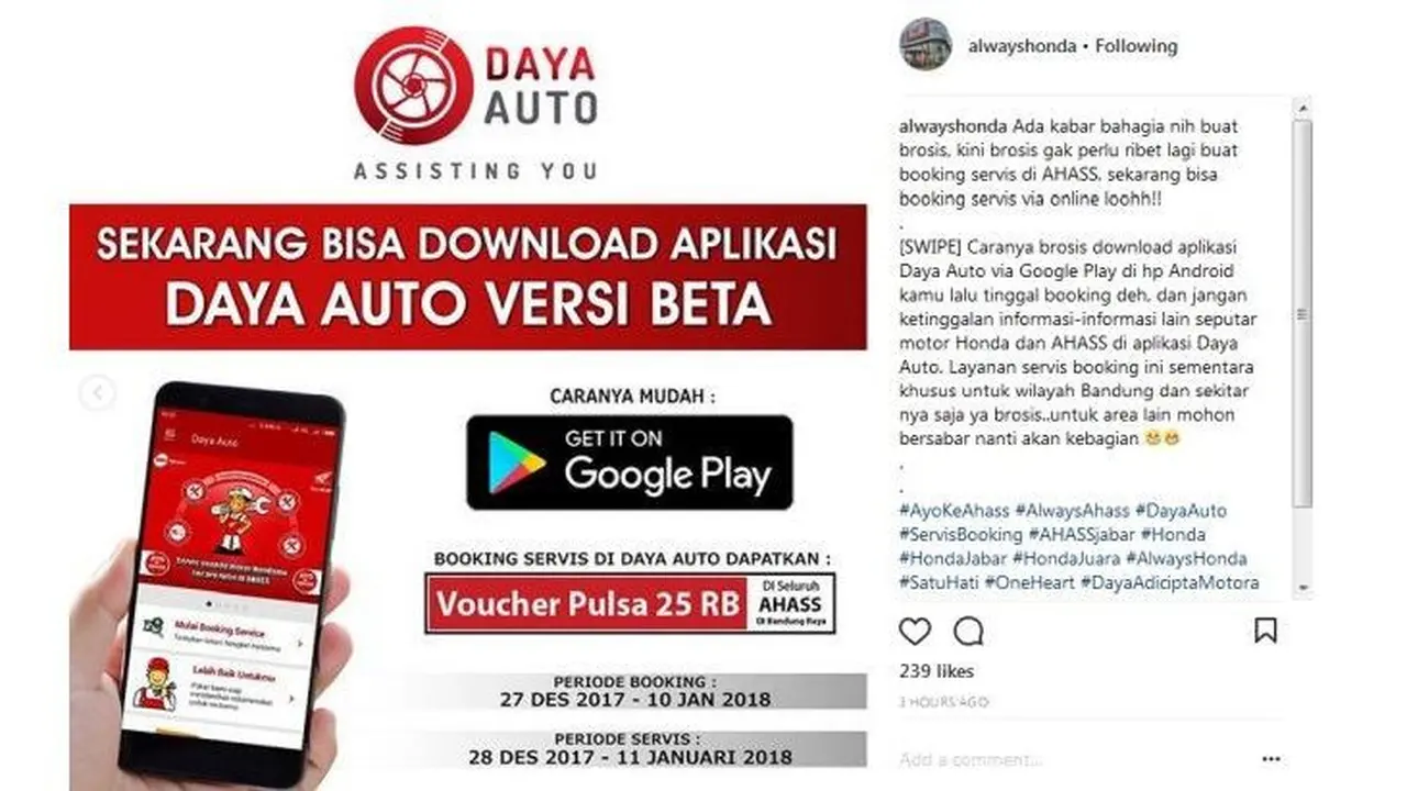 AHASS Zaman Now, Booking Service via Aplikasi HP - Otomotif Liputan6.com