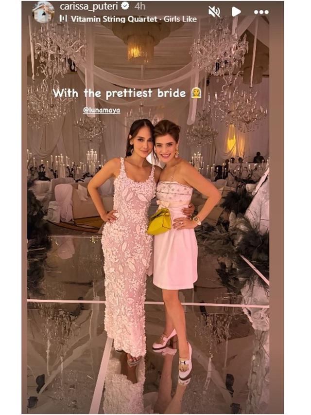 6 Potret Carissa Putri dan Rianti Cartwright di Resepsi Luna Maya ...
