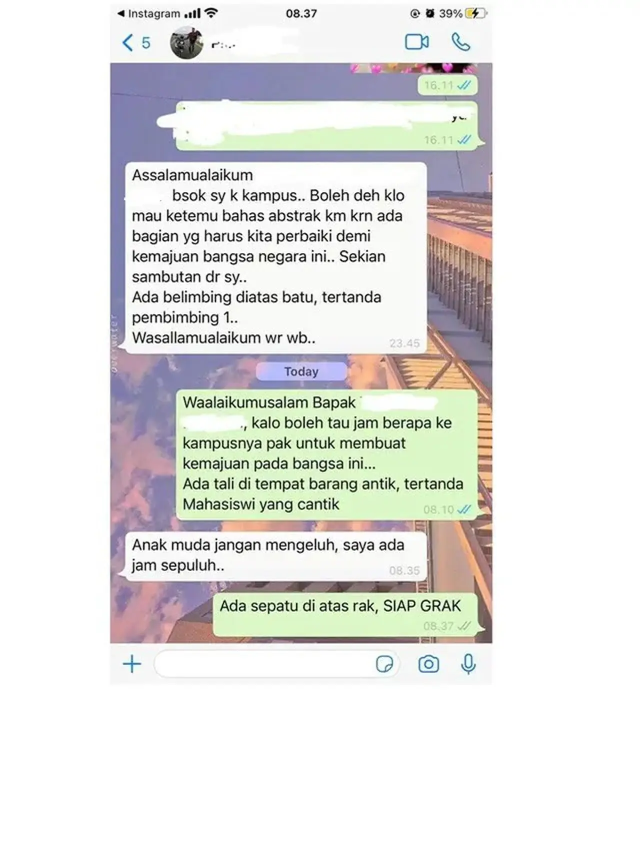 8 Chat Mahasiswa ke Dosen saat Ingin Bimbingan Skripsi Ini Kocak - Hot Liputan6.com