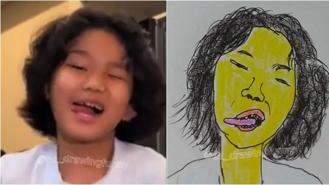 6 Potret Ayu Ting Ting dan Bilqis Digambar AA Drawing, Hasilnya Kocak ...